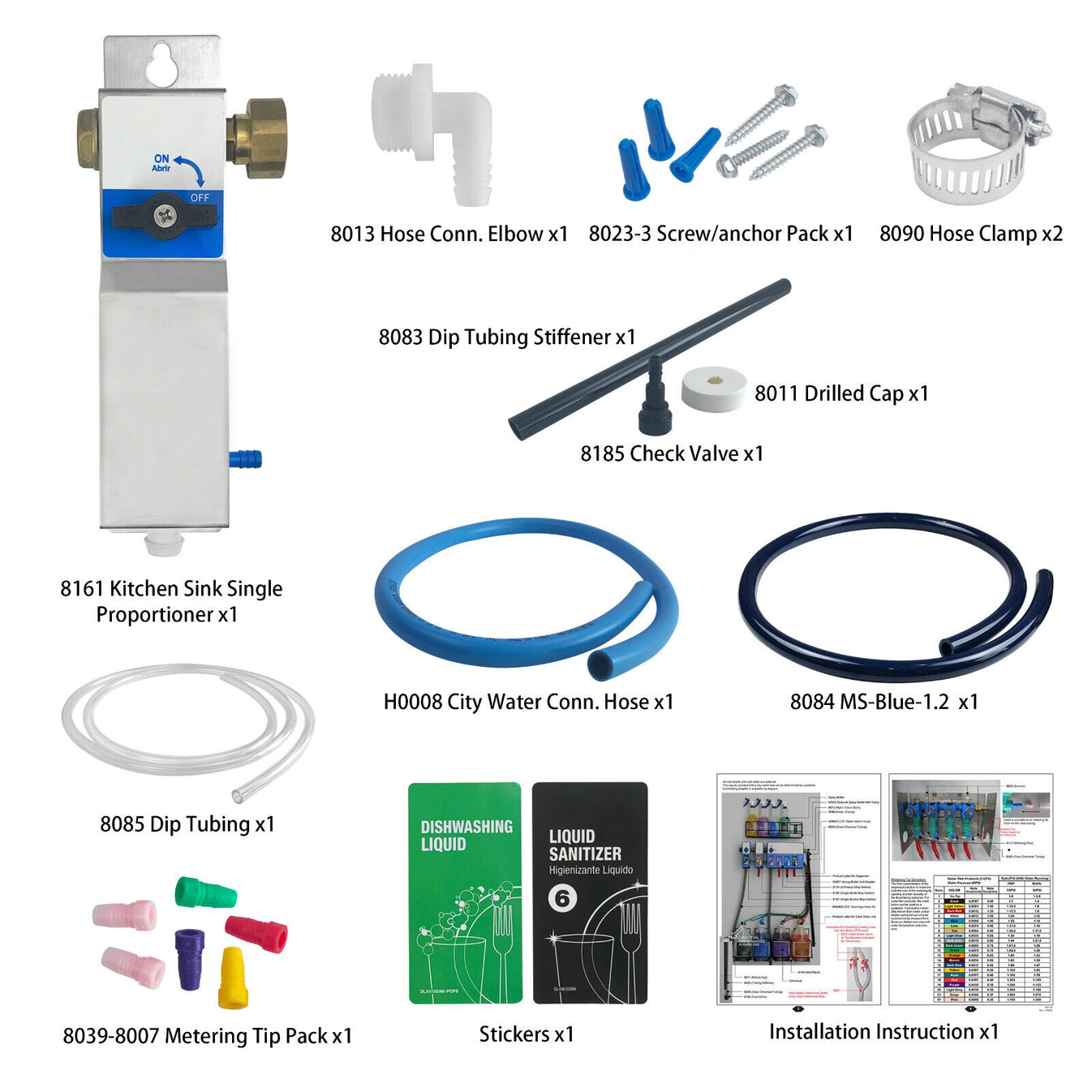 Kitchen Sink Single Proportioner, Detergent Sanitizer Dispenser with E – POPS Technologies